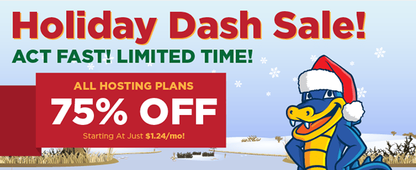 Holiday Dash Sale - 75% Off New Hosting